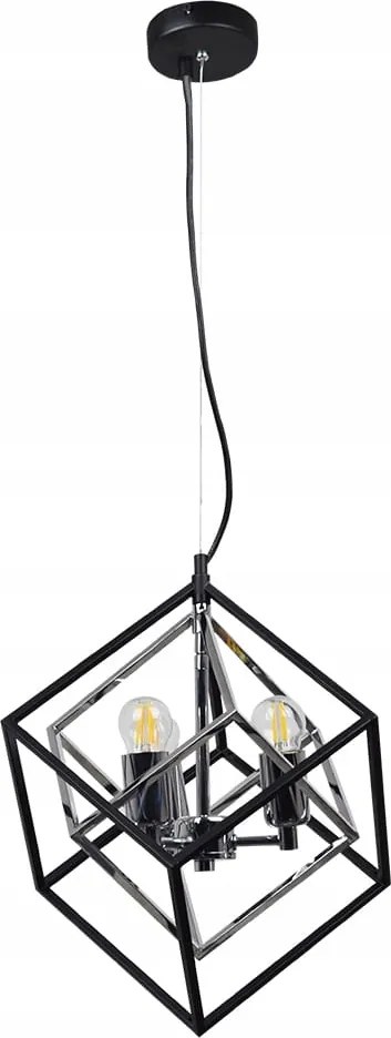 Polux Závěsná lampa IKAR-3 3xE27 černá chrom