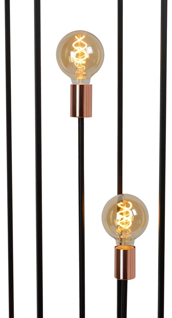 Lucide 08724/03/30 stojací lampa Arthur, černá, 3xE27, 140cm
