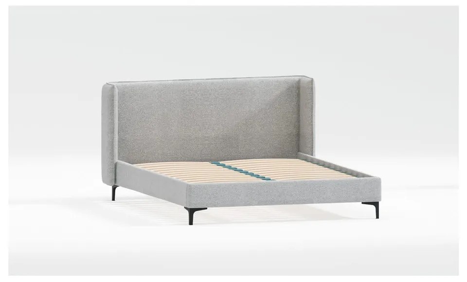 Šedá čalouněná dvoulůžková postel s roštem 140x200 cm Basti – Ropez