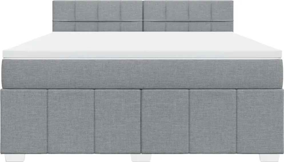 Box spring postel s matrací světle šedá 180 x 200 cm textil 3287147
