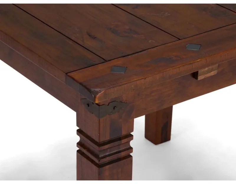 furniture-nabytek.cz - Masivní jídelní stůl Catello z borovice, hnědý, lakovaný, čtvercový – 90×90×76 cm