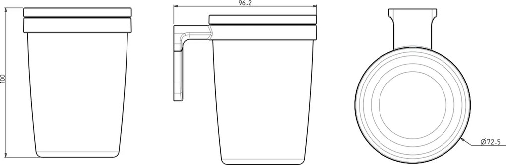 METAFORM Aqualine, ZERO držák na kartáčky, chrom/ABS, ZE004