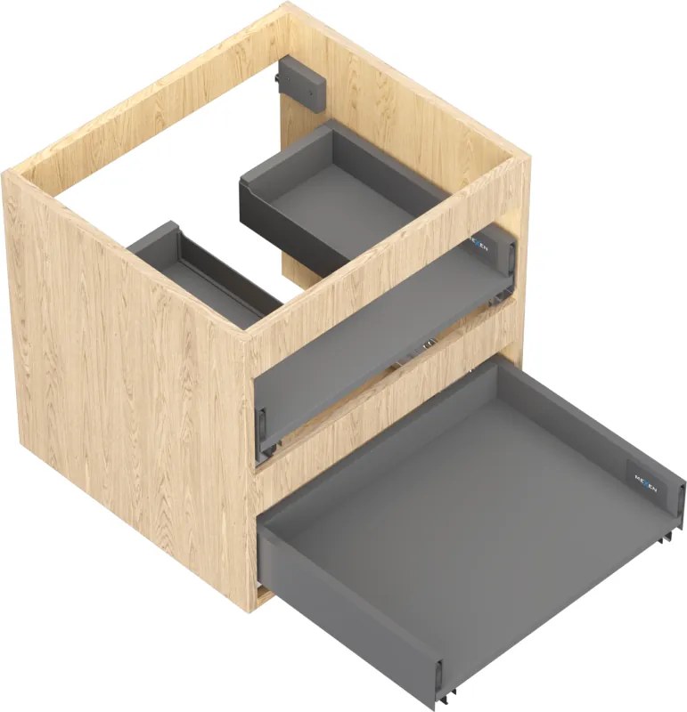 Mexen Box-A, závěsná skříňka 50 cm, 2 zásuvky, dub, 91AX0-0500-470-2-81