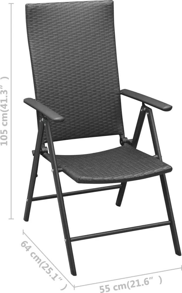 vidaXL Stohovatelné zahradní židle 2 ks polyratan [42796] Barva: Černá a hnědá