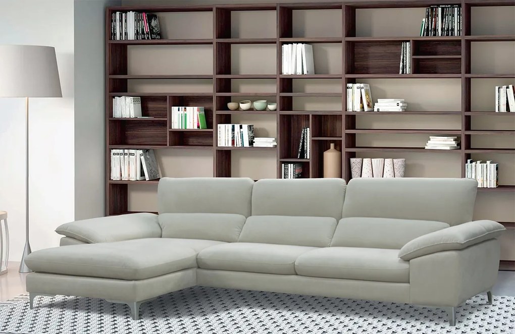 Pregio Italia sofa&relax Moderní rohová sedací souprava TOUCH Provedení: 2-místná MAXI +lehátko, Vzorník látek: tekno fibra 04 hazelnut