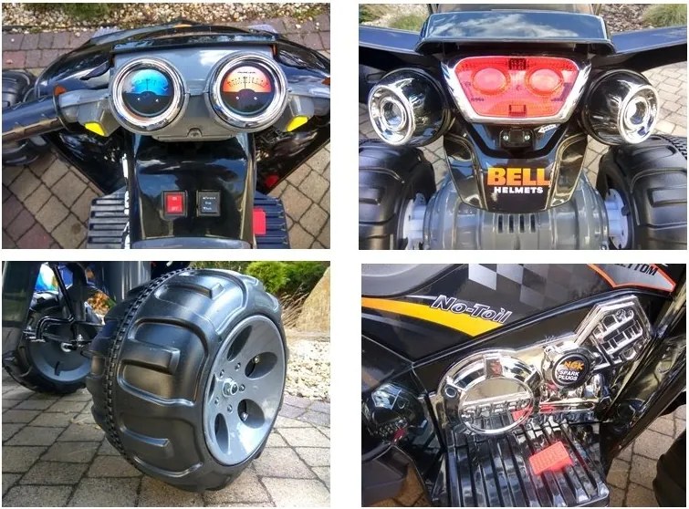 LEAN CARS Elektrická čtyřkolka pro děti, černá
