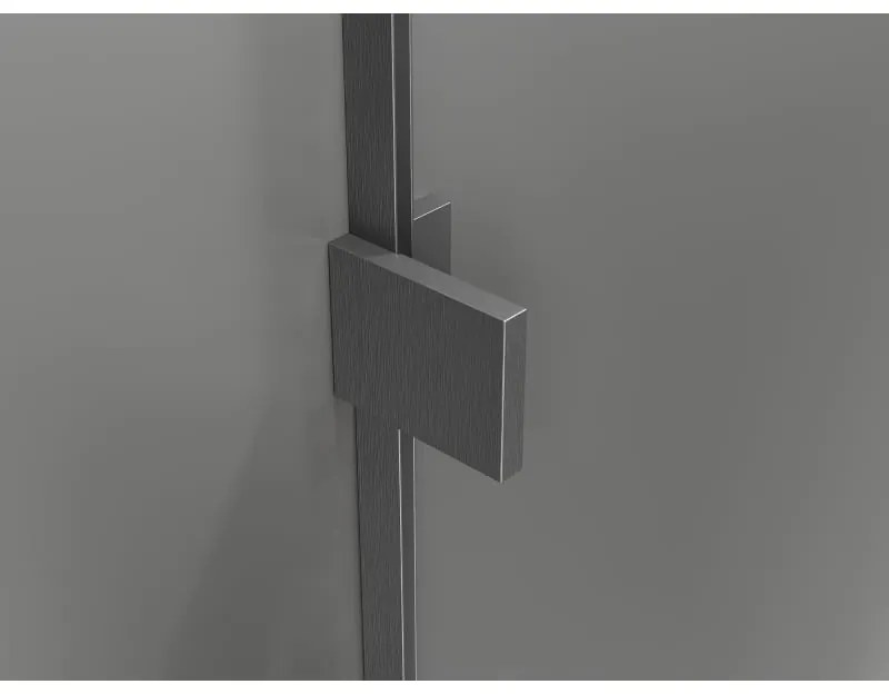 Mexen Lunar T, sklápěcí levý sprchový kout 140 x 110 cm, 8mm čiré sklo, profil grafit broušený, 834T-140-110-66-00-L