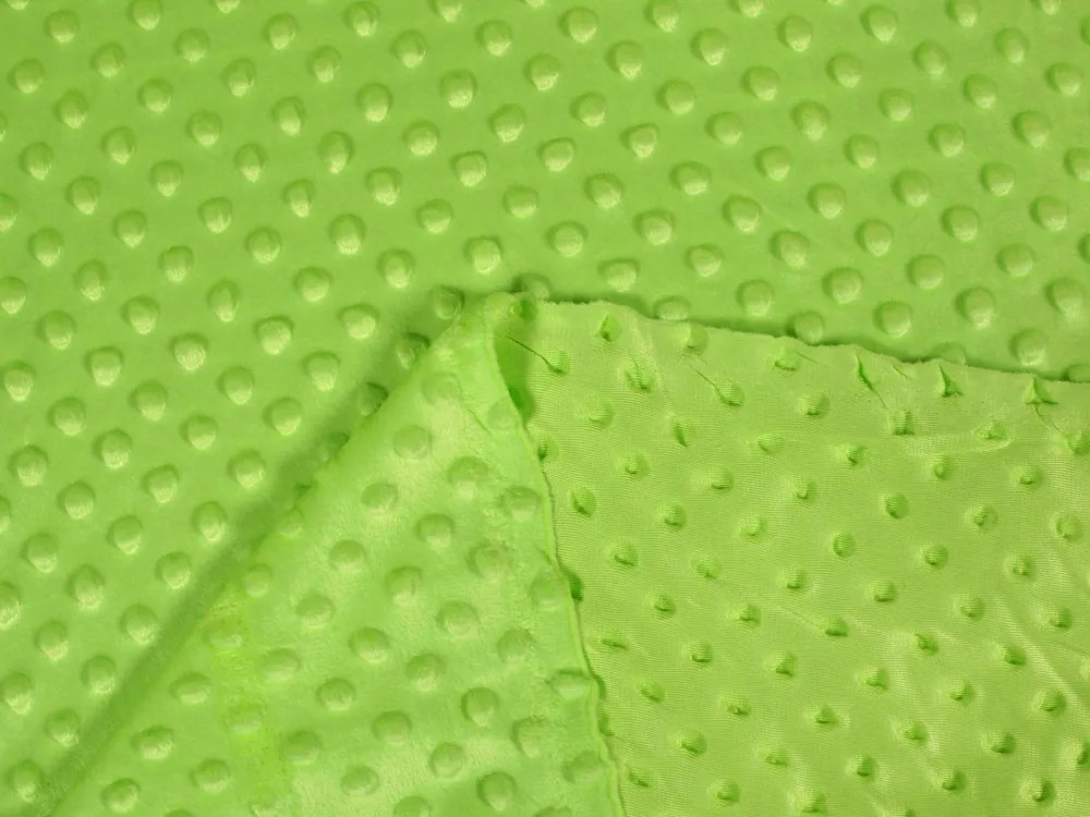 Biante Dětské povlečení do postýlky Minky 3D puntíky MKP-007 Hráškově zelené Do postýlky 100x135 a 40x60 cm