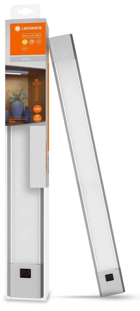 LEDVANCE Podlinkové LED osvětlení s čidlem LINEAR LED SLIM, 8W, teplá bílá, 50cm