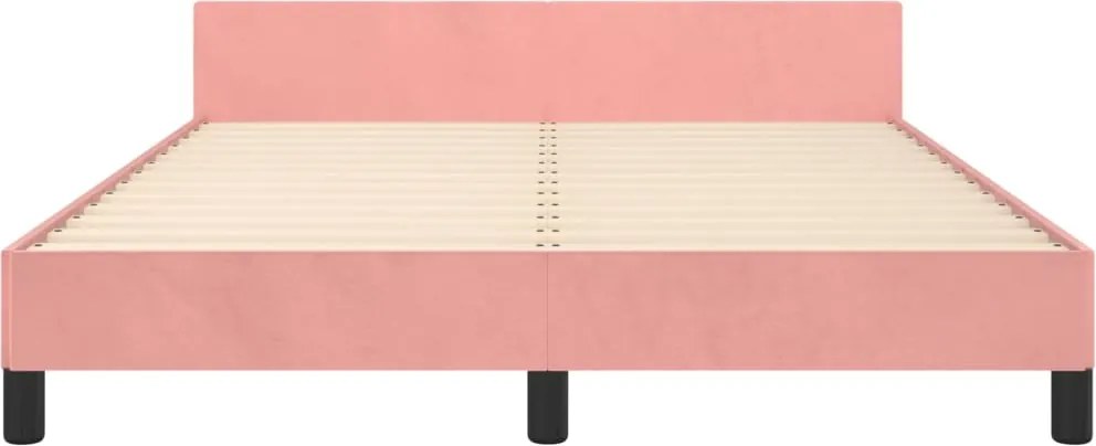 Rám postele s čelem růžový 140x190 cm samet 3125756