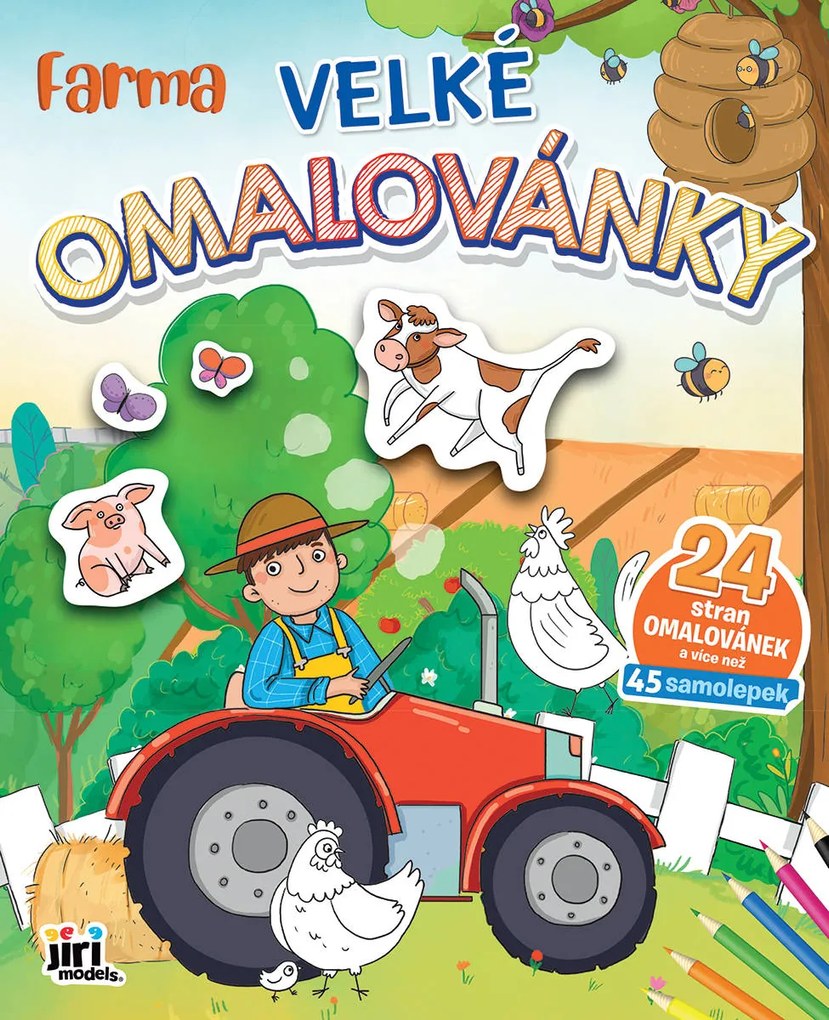 JIRI MODELS Omalovánky velké se samolepkami Zvířátka farma 7