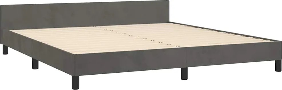 Rám postele bez matrace tmavě šedý 160 x 200 cm samet 3125703