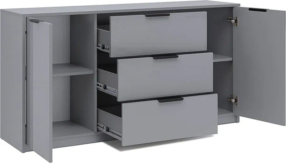 Komoda Roma Color 2 dveře 3 šířky 1,6 m lesklá šedá láva
