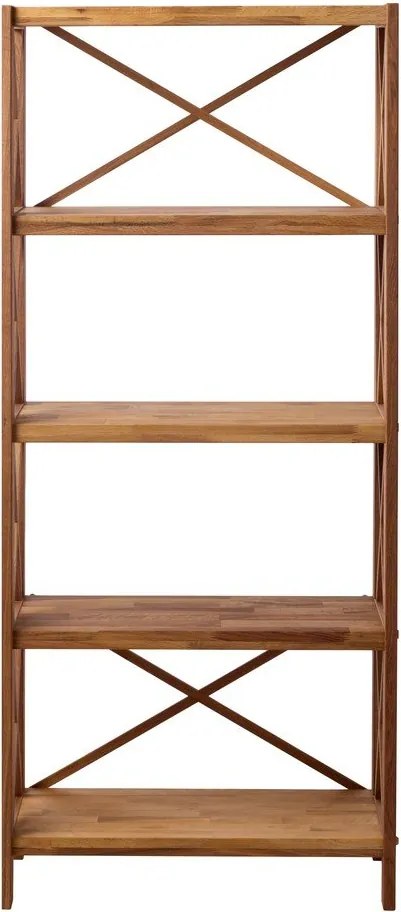 Regál z dubového dřeva v přírodní barvě 70x161 cm X-Shelf – Unique Furniture