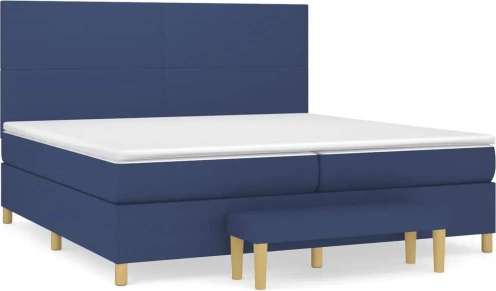 Box spring postel s matrací modrá 200x200 cm textil 3137027