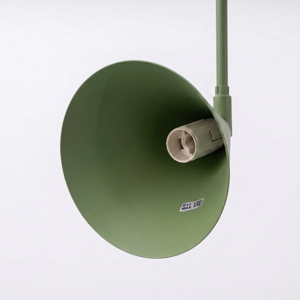 Sollux Lighting Nástěnné svítidlo NOX 1 olivově zelené s vypínačem
