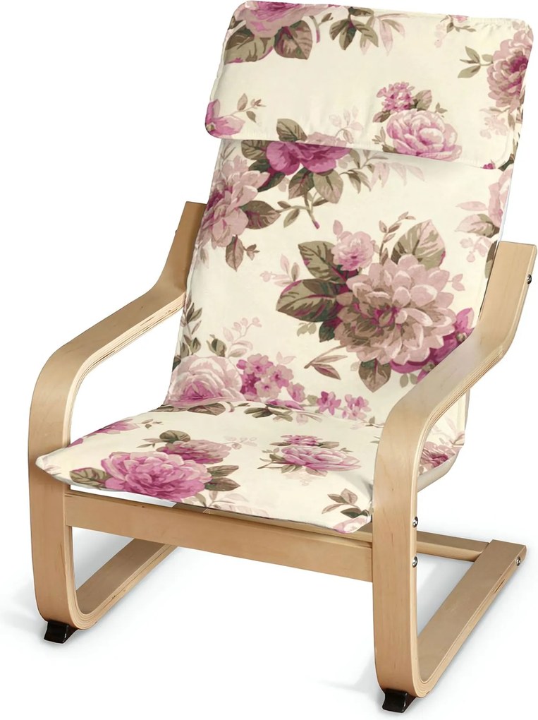 Sedák na dětské křeslo IKEA Poäng barva vícebarevná látka vzorované