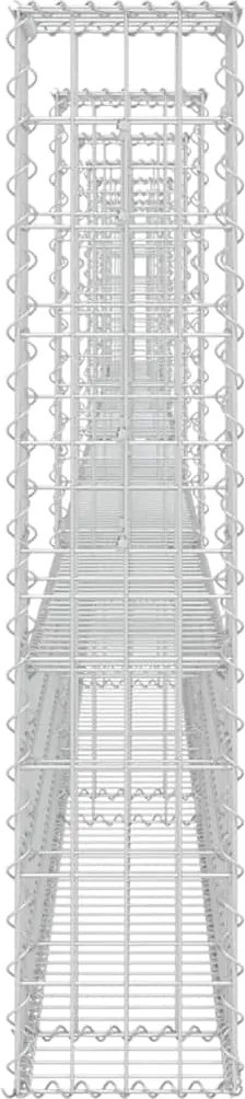 Gabionový koš ve tvaru U s 8 sloupky železo 860 x 20 x 100 cm 151281