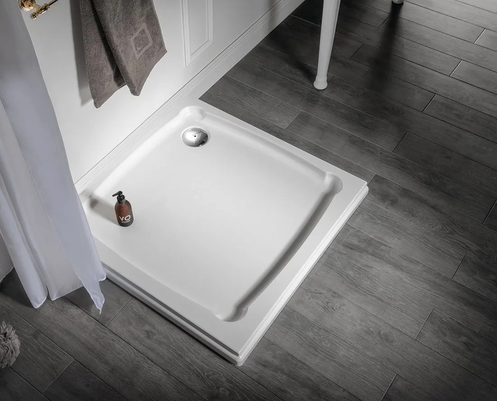 Gelco Gelco, DIONA sprchová vanička z litého mramoru, čtverec 90 x 90 x 7,5 cm, GD009