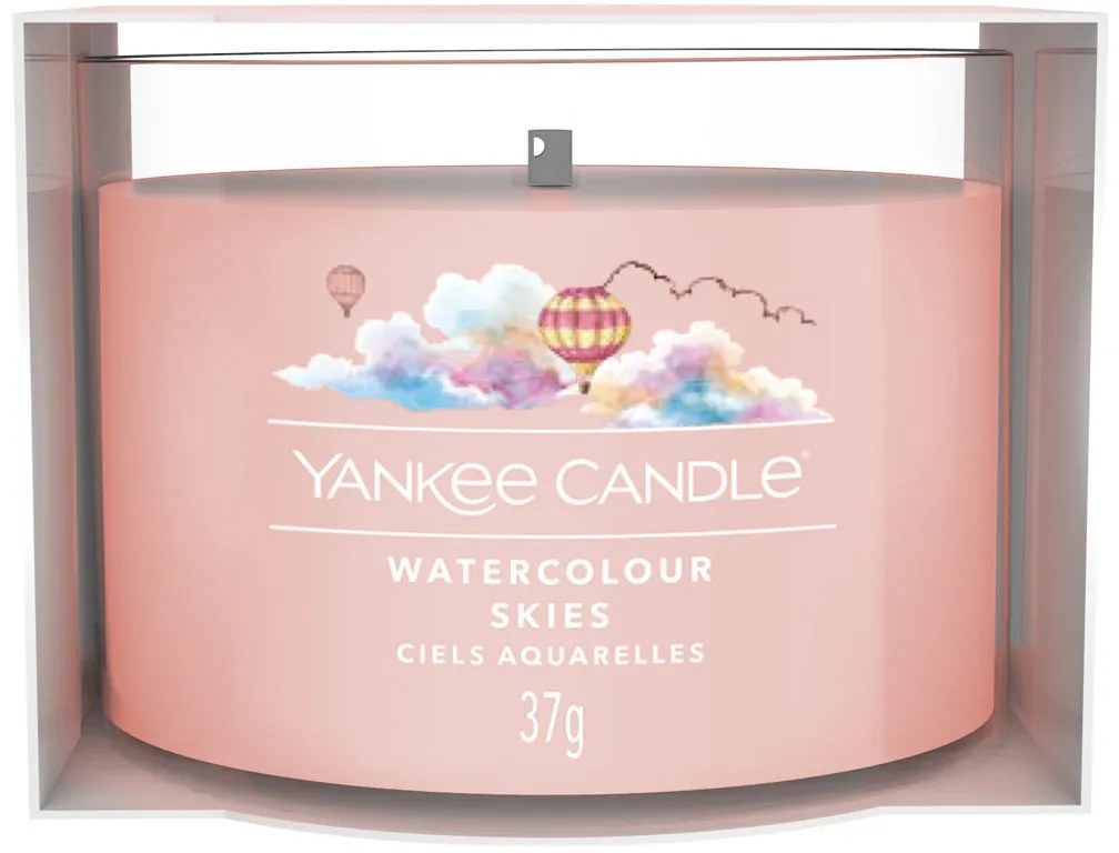 Yankee Candle –  votivní svíčka ve skle Watercolour Skies (Akvarelová obloha), 37 g