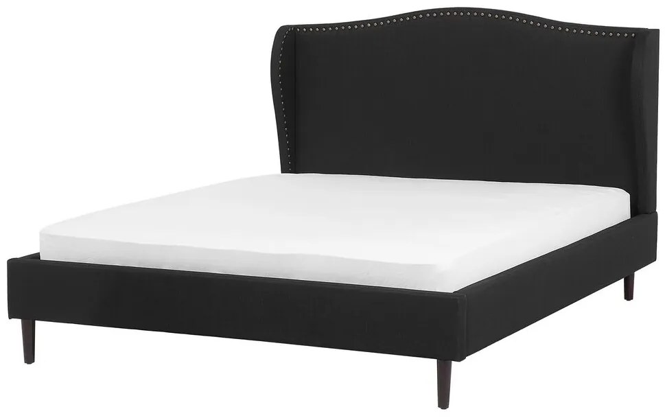 Čalouněná černá postel 160x200 cm COLMAR Beliani