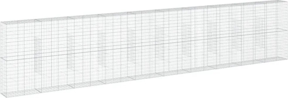 Gabionový koš s víkem 1 000 x 50 x 200 cm pozinkované železo 3295175