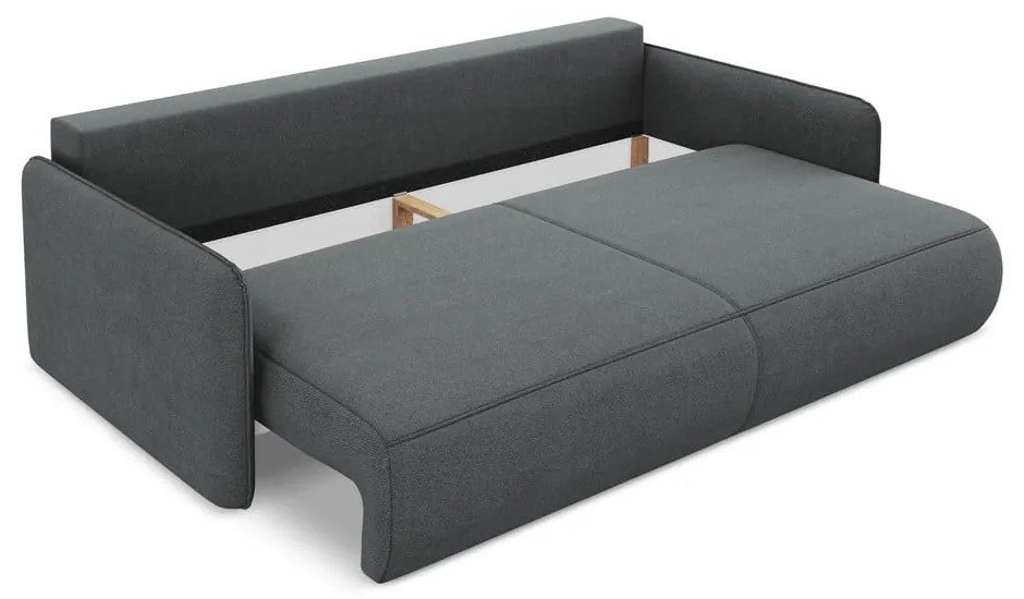 Šedá rozkládací/s úložným prostorem pohovka 216 cm Nanea – Makamii