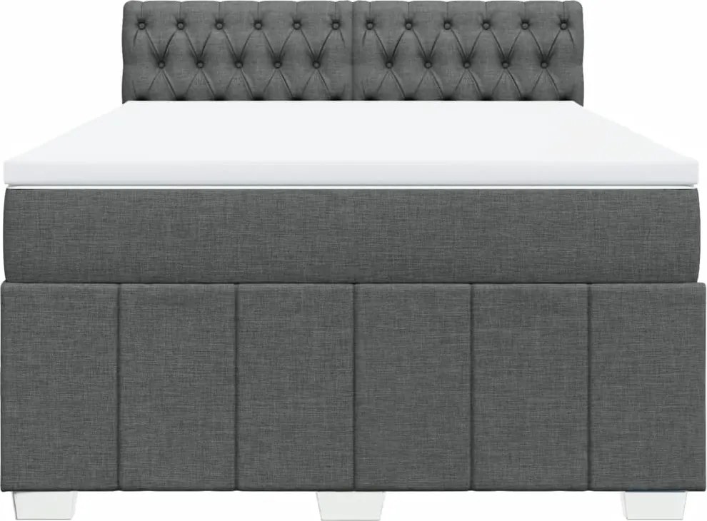 Box spring postel s matrací tmavě šedá 140x200 cm textil 3289399