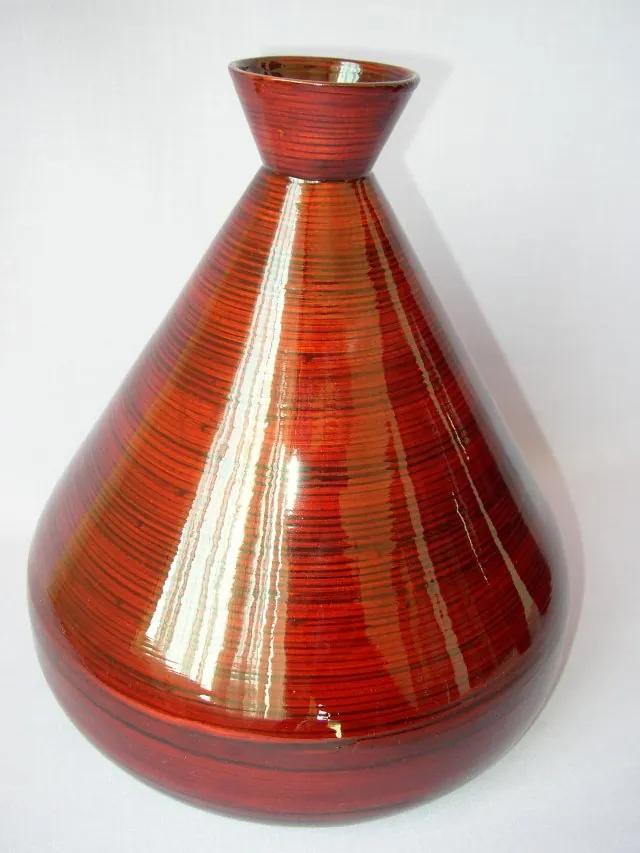 Axin Trading s.r.o. Bambusová váza široká červená