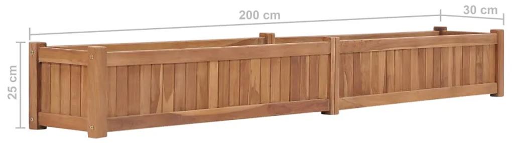 Vyvýšený záhon 200 x 30 x 25 cm masivní teakové dřevo - Default Title