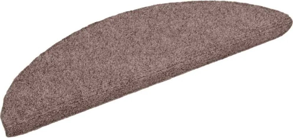 Schodové rohože samolepicí 10 ks 56x17x3 cm světle hnědé půlkulaté 149675