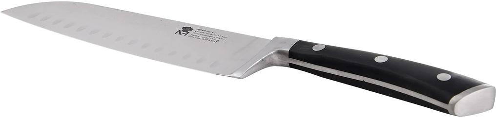 Kuchyňský nůž Masterpro Santoku z nerezové oceli / 17,5 cm / černá