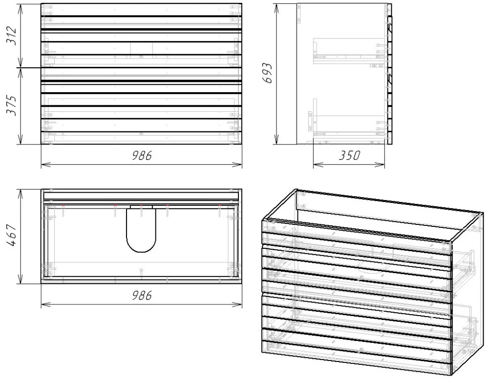 Lavedo Woodie I 100 koupelnová skříňka s umyvadlem