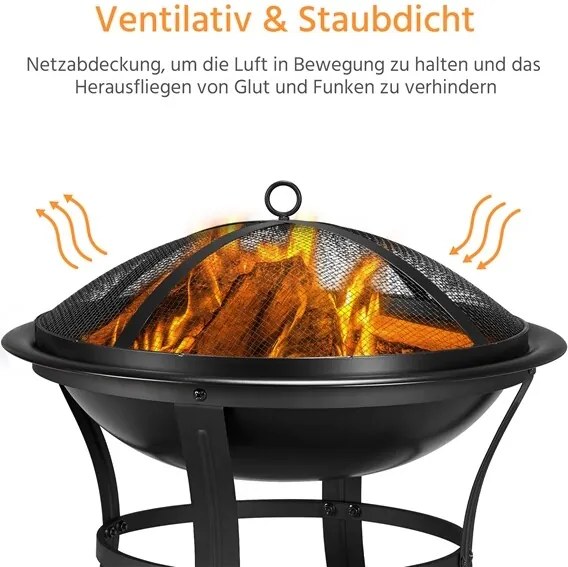 Zahradní ohniště Yaheetech – černá (254832421663)