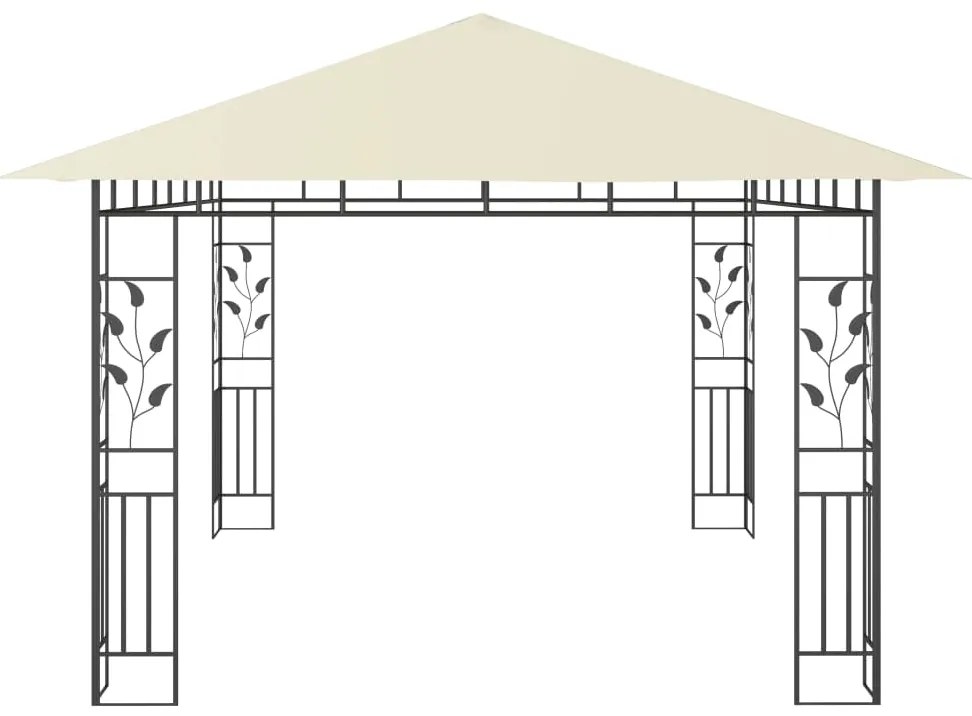 vidaXL Marketos Altán s moskytiérou 4 x 3 x 2,73 m krémový 180 g/m²