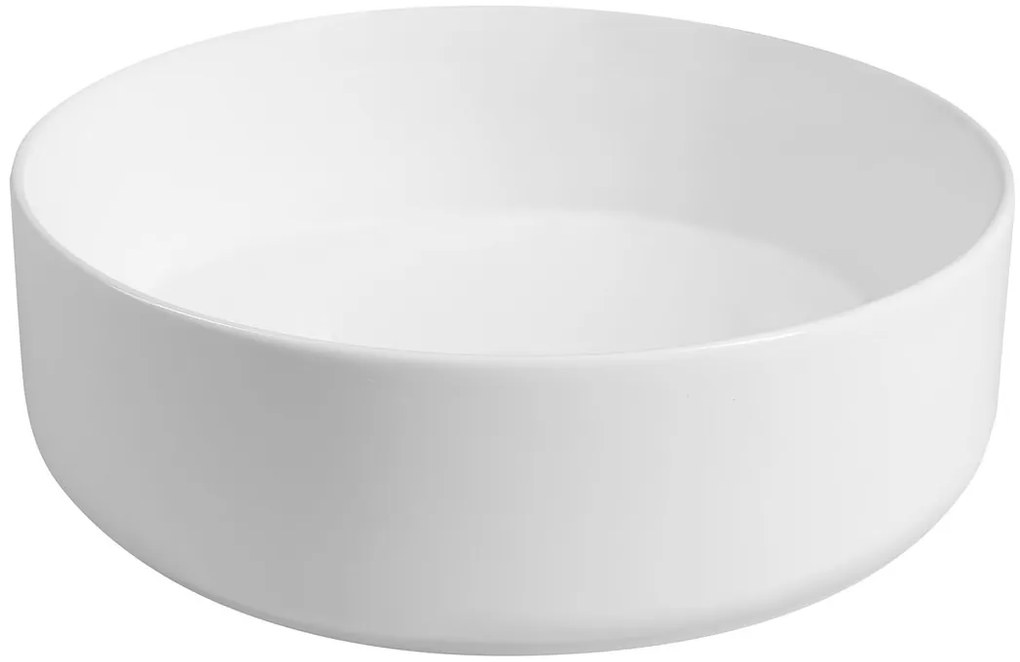 Isvea INFINITY ROUND keramické umyvadlo na desku průměr 36 x 12 cm bílá mat 10NF65036-2L Koupelny Bernold