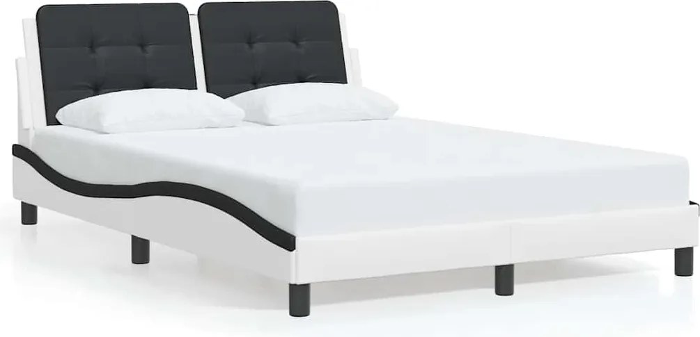 Rám postele bez matrace Zadar bílý a černý 140 x 200 cm umělá kůže 3208190