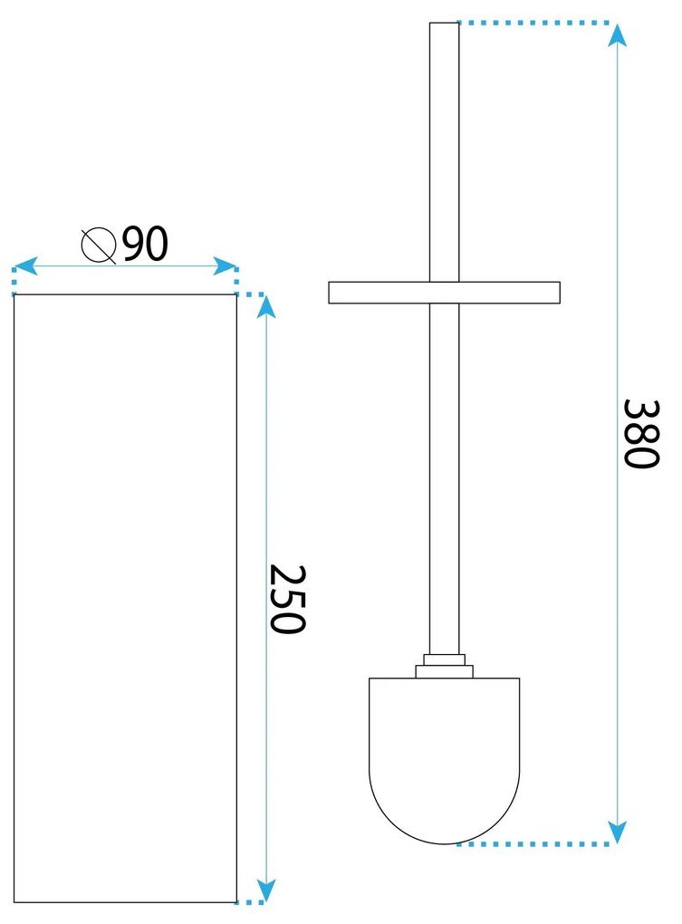 Rea Til, kovový stojan na WC s kartáčem, měděná matná, REA-88092
