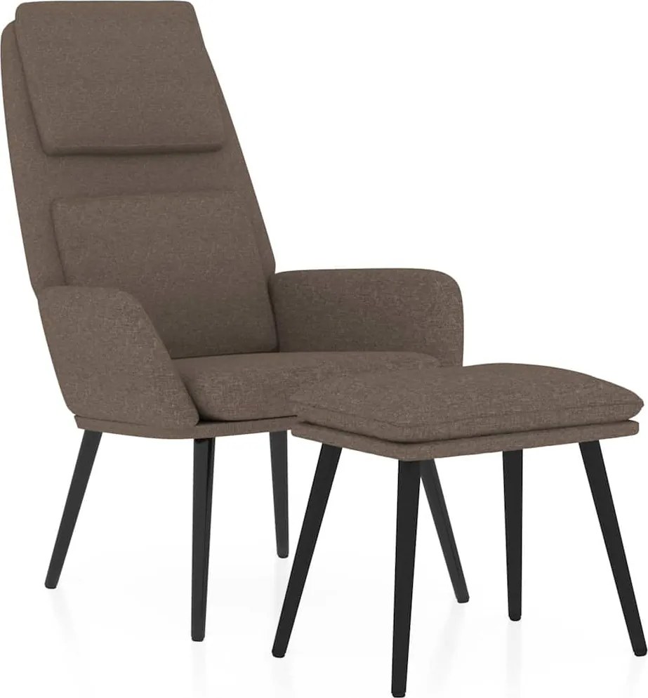 Relaxační křeslo se stoličkou taupe textil 3097777