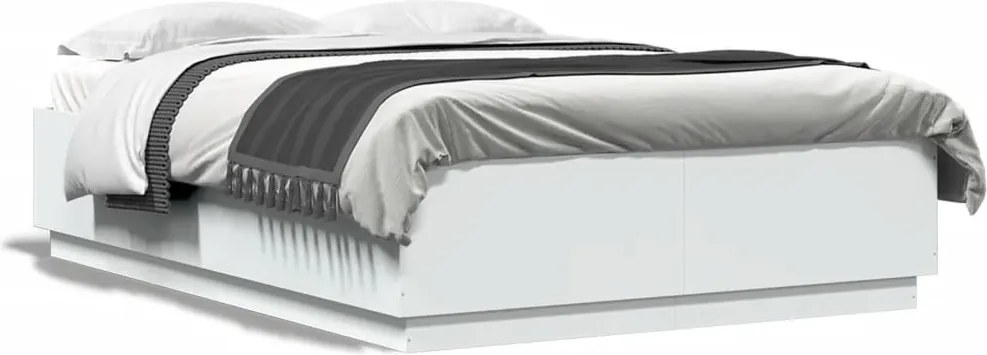 Rám postele s LED osvětlením bílý 150 x 200 cm kompozitní dřevo 3209604