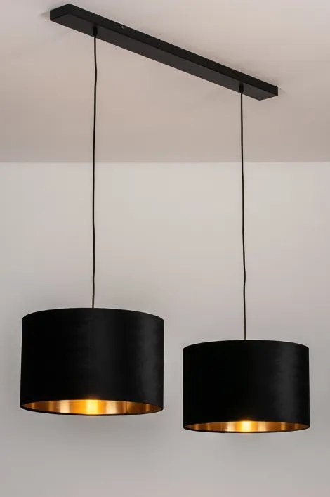 Závěsné svítidlo nad stůl černé Riteliotte Black and Gold Culture
