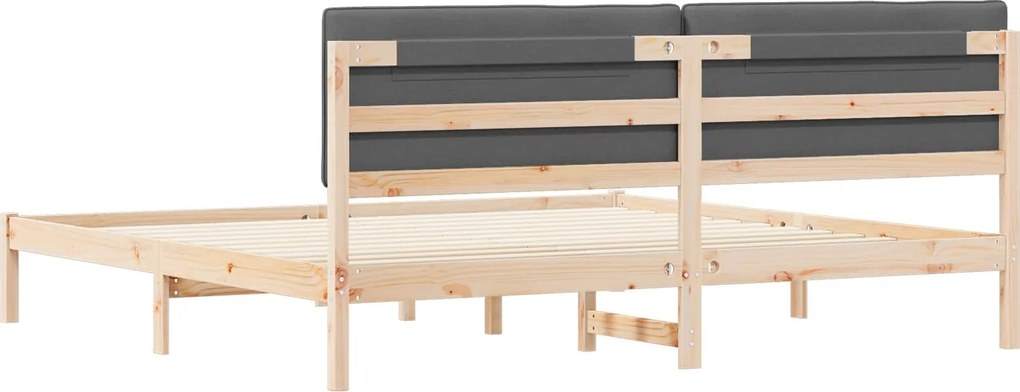 Rám postele s čalouněným čelem Tmavě šedá 200 x 200 cm 3405573