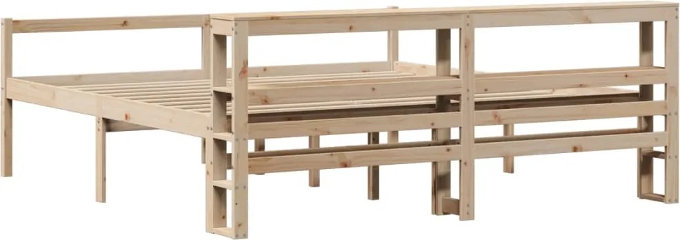 Postel s čelem pro seniory 200 x 200 cm masivní borovice 3305873