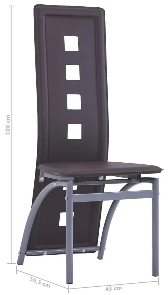vidaXL Jídelní židle 2 ks hnědé umělá kůže