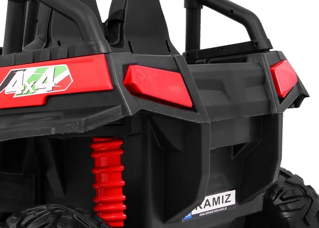 Ramiz Terénní bugina Grand Buggy Lift pro děti červená + pohon 4x4 + dálkové ovládání + MP3 + LED