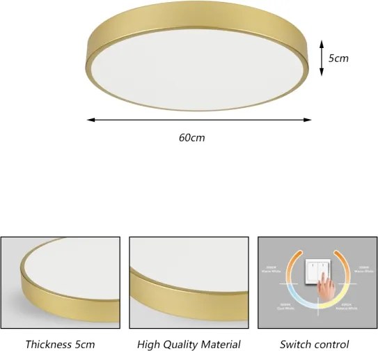 Brilagi - LED Stropní svítidlo POOL LED/60W/230V 3000/4500/6000K pr. 60 cm zlatá