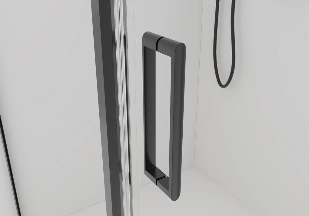 Cerano Porte, 1-křídlé sprchové dveře 80x195 cm, 8mm čiré sklo, černý profil, CER-CER-413486