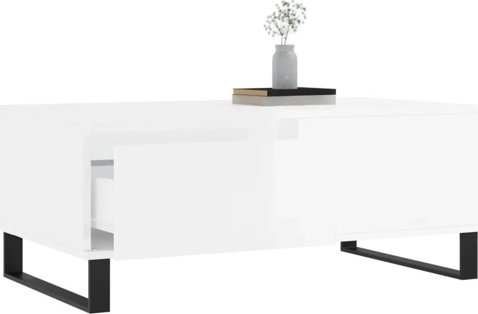 vidaXL Konferenční stolek 90x50x36,5 cm kompozitní dřevo [830814] Barva: Bílá
