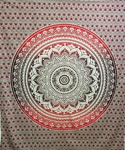 Gobelin Ombre Mandala červeno-hnědý