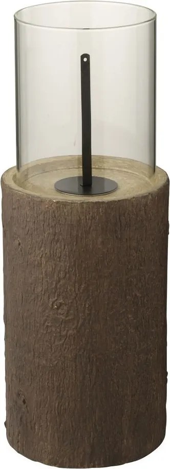 Hnědý biokrb ve tvaru kmene stromu Brasero Trunk - Ø 23*65 cm